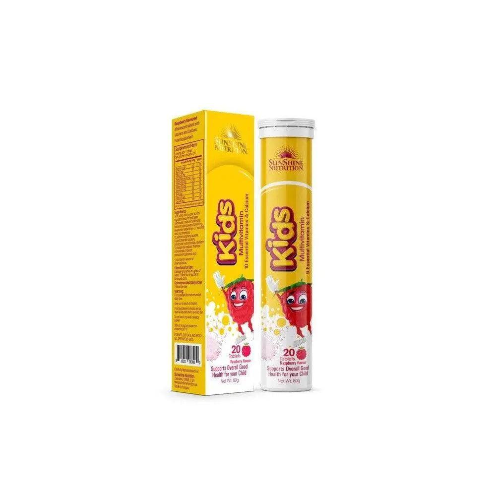 Buy Sunshine Nutrition Kids Multivitamin Raspberry Flavor Effervescent ...